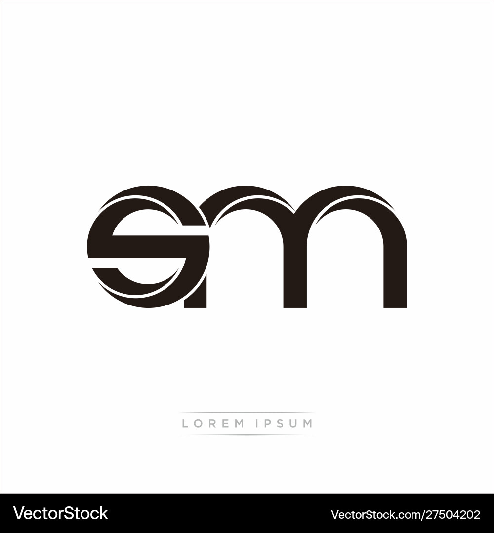 Sm initial letter split lowercase modern monogram Vector Image