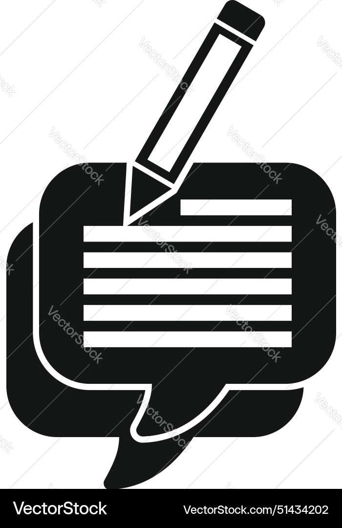 Speech bubble note taking icon Royalty Free Vector Image
