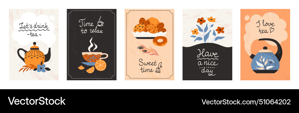 Tea time poster background for signboard english Vector Image