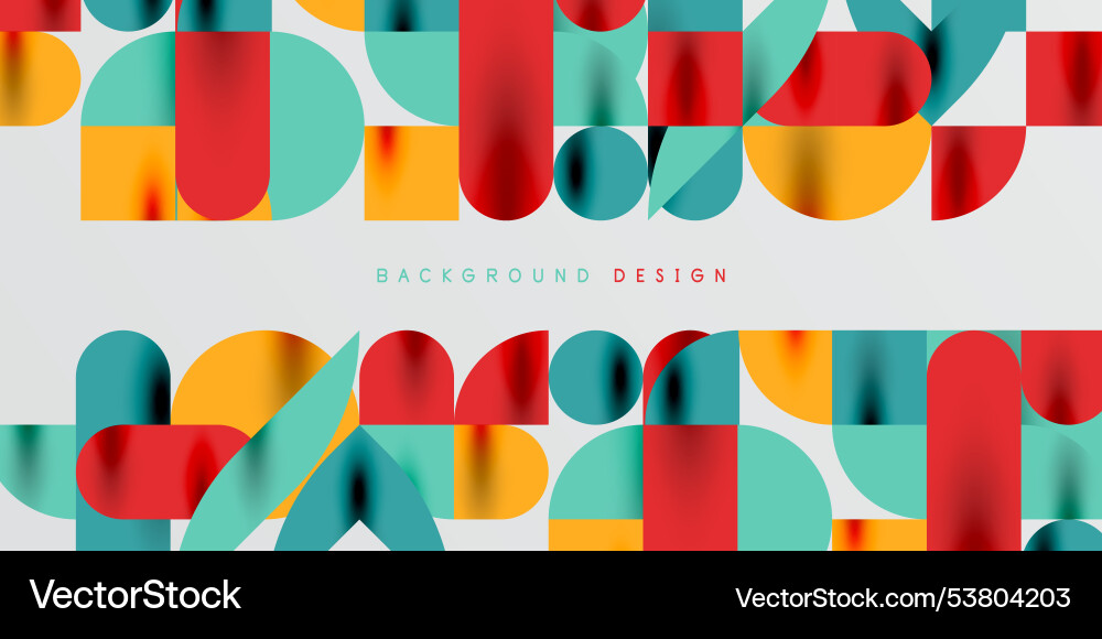 Circles semi circles squares and round shapes Vector Image