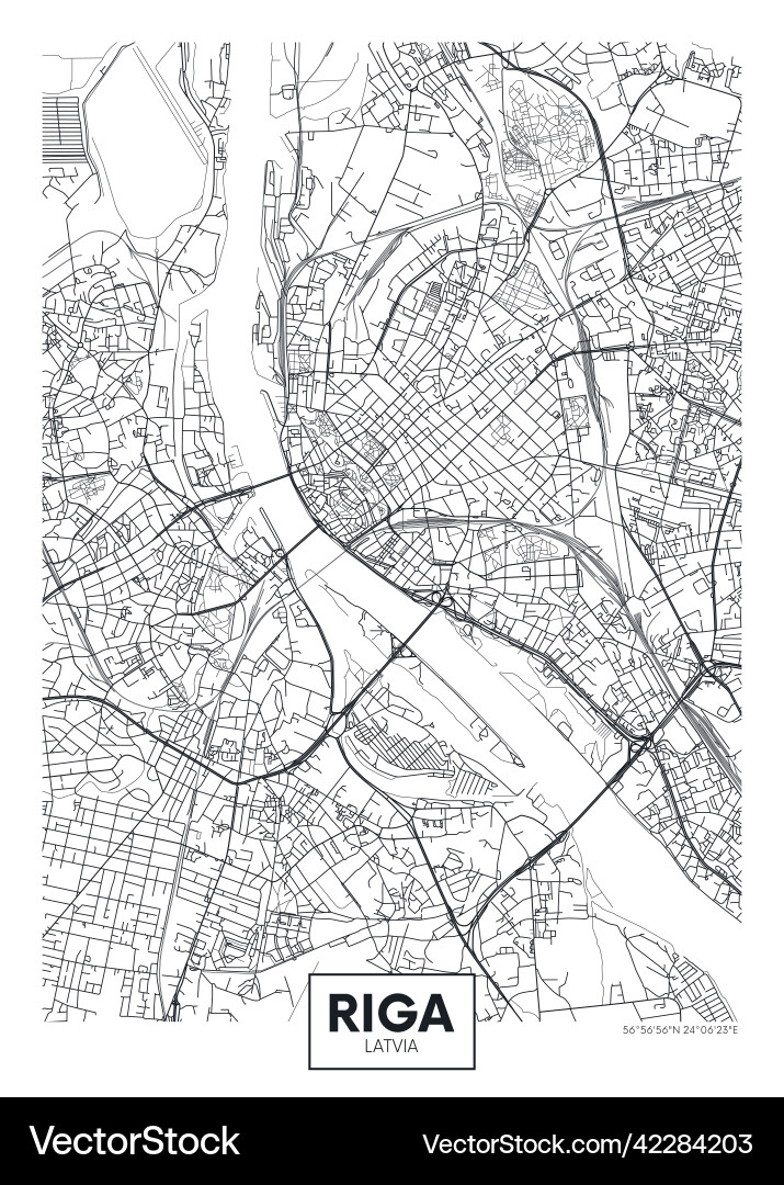 City map riga travel poster design Royalty Free Vector Image