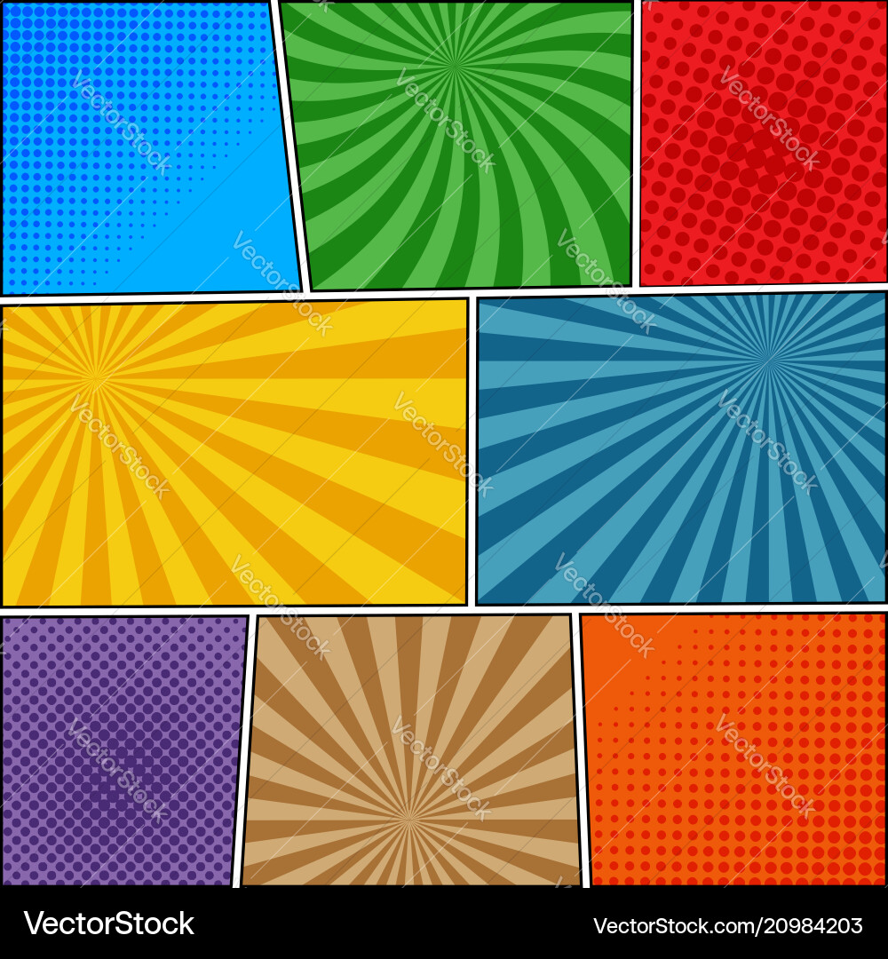 Comic book pages background Royalty Free Vector Image