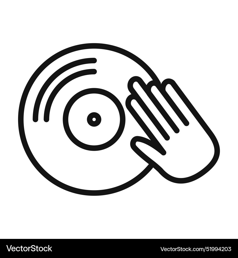 Dj symbol mark in filled style Royalty Free Vector Image