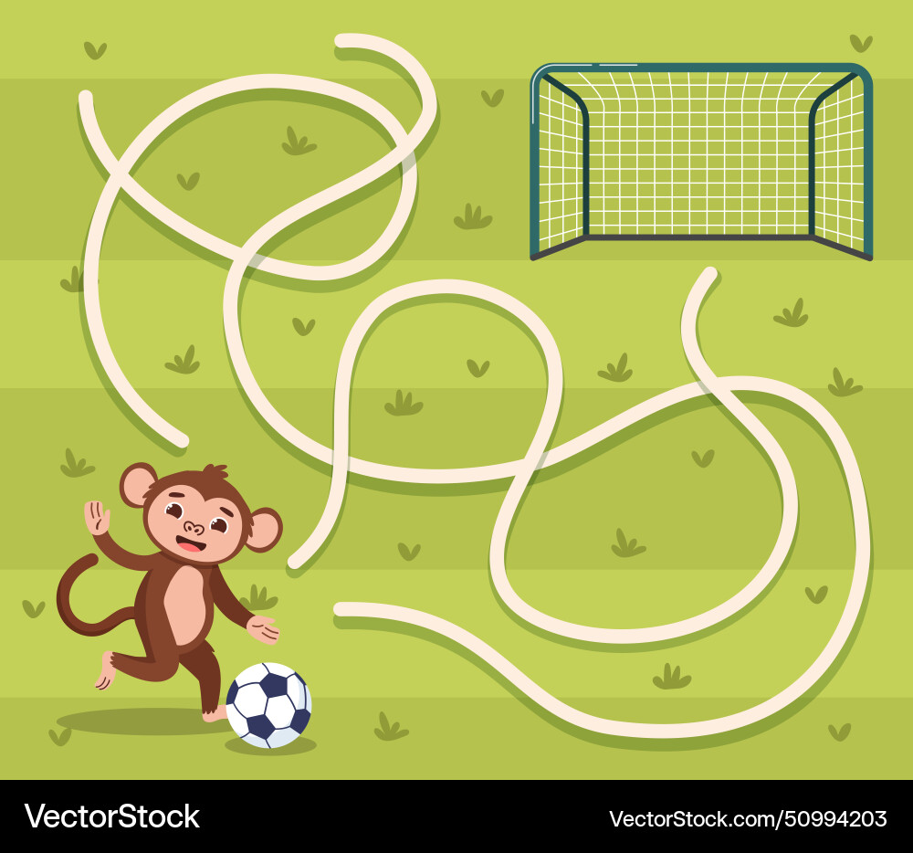 Football maze concept Royalty Free Vector Image