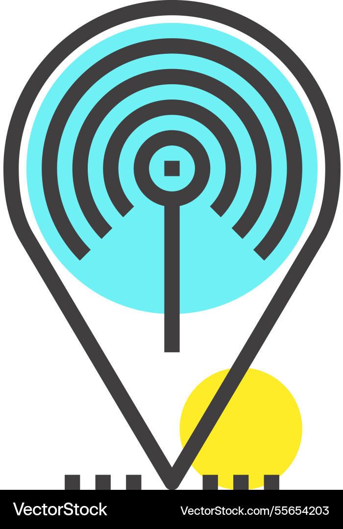 Free wifi hotspot flat line web icon concept Vector Image