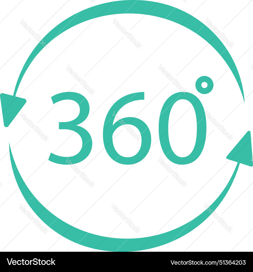 Green 360 degree icon on white background Vector Image
