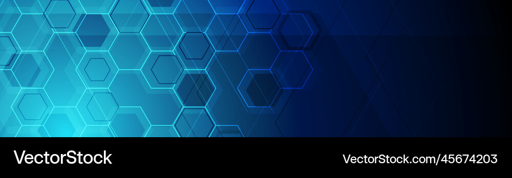 Hexagonal Tech Background - Blue Royalty Free Vector Image