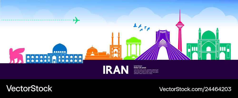 Iran travel destination Royalty Free Vector Image