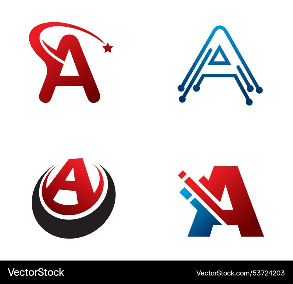 Letter a logo template Royalty Free Vector Image