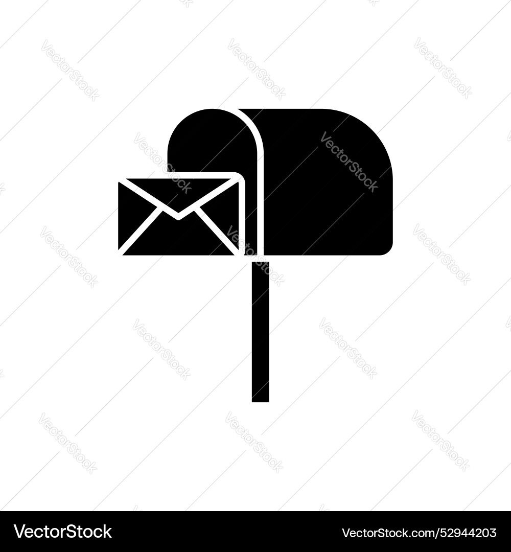 Mailbox icon set post mail inbox symbol in black Vector Image