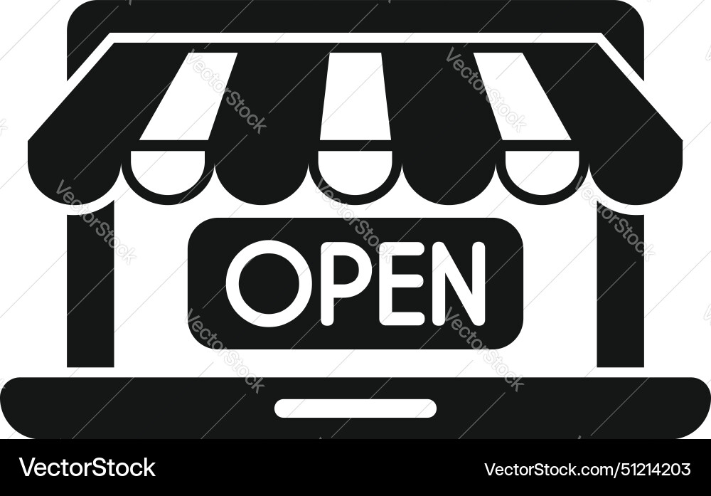 Open online shop locator icon simple Royalty Free Vector