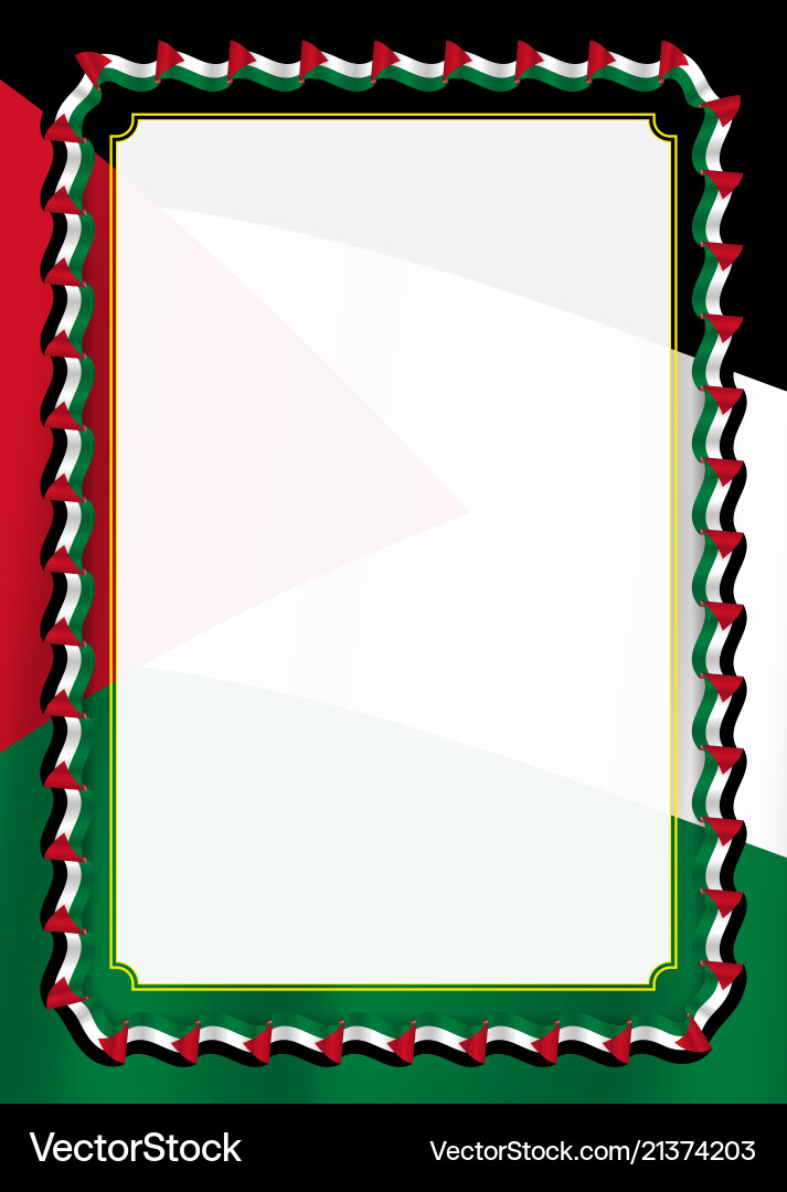 Palestine Flag Ribbon Frame Royalty Free Vector Image