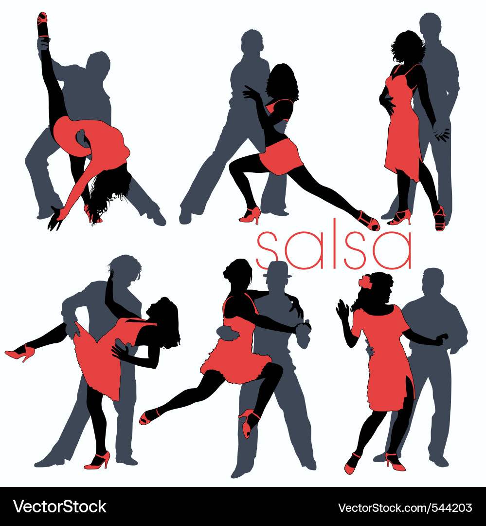 Salsa dancers set Royalty Free Vector Image - VectorStock