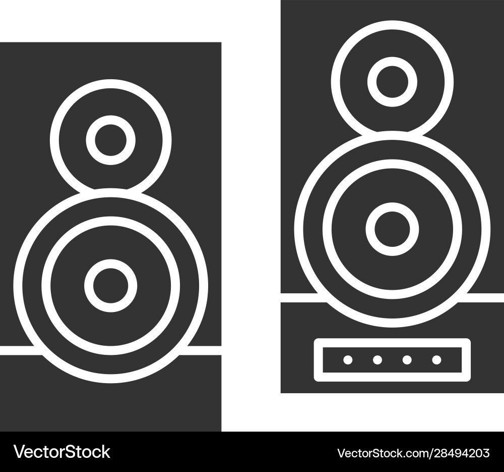 Stereo system glyph icon Royalty Free Vector Image