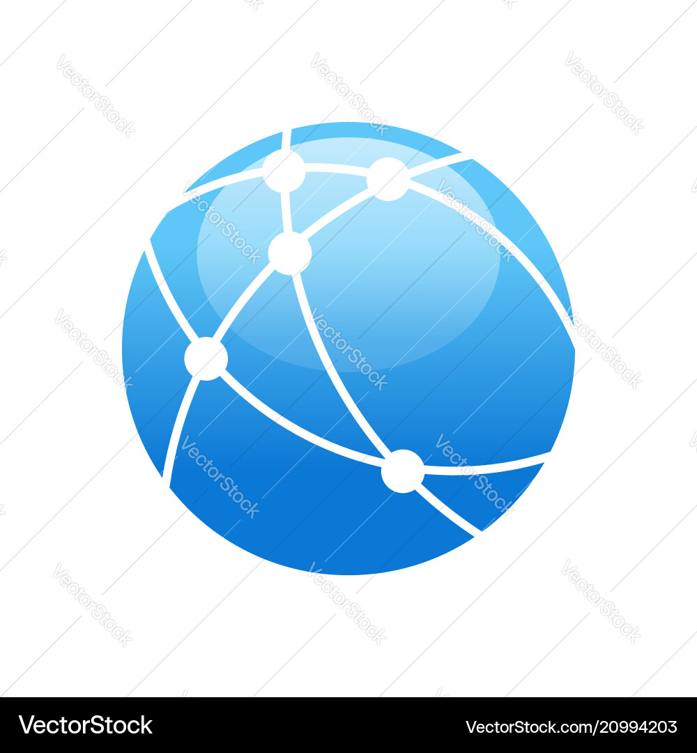 Worldwide broadband technology circular symbol Vector Image