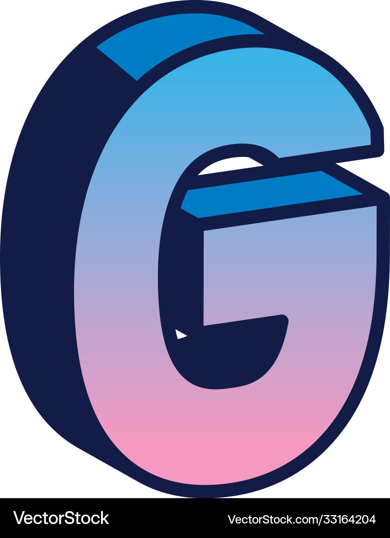 3d g letter design Royalty Free Vector Image - VectorStock