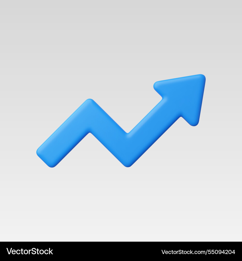 3d realistic arrow growth graph Royalty Free Vector Image