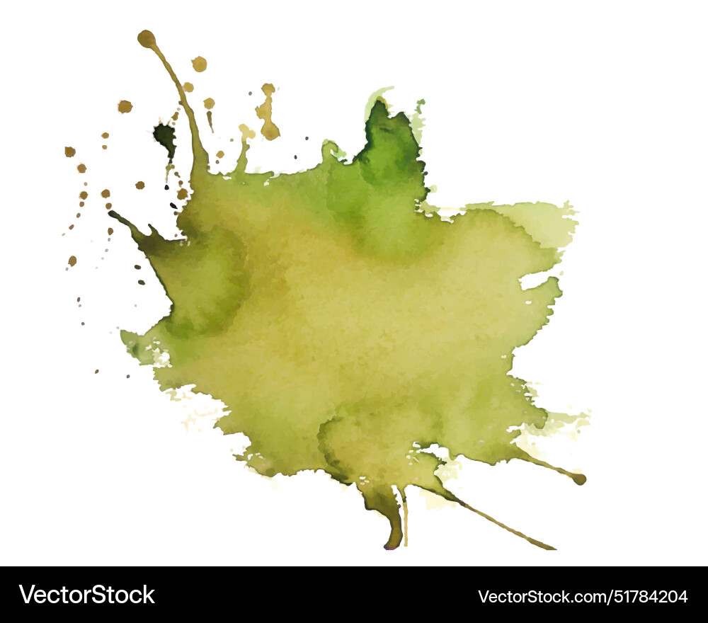 Abstract green watercolor brush stroke textured Vector Image