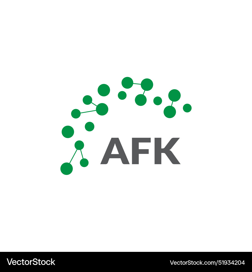 Afk letter logo design on white background Vector Image