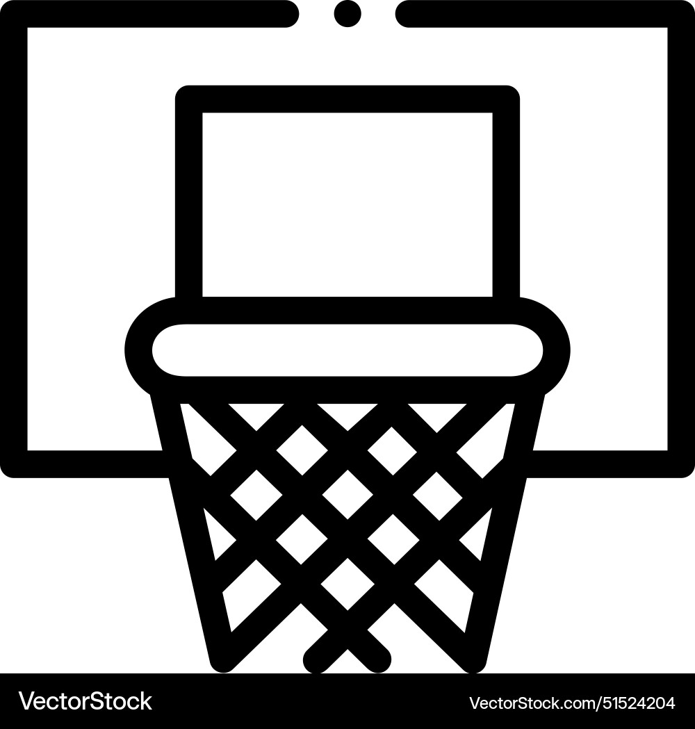 Basketball hoop icon thin linear style design Vector Image