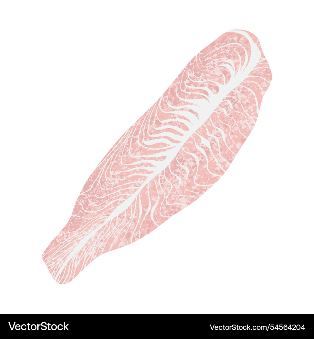 Cod fillet raw white fish steak healthy organic Vector Image
