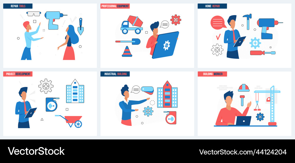 Construction site professional equipment Vector Image