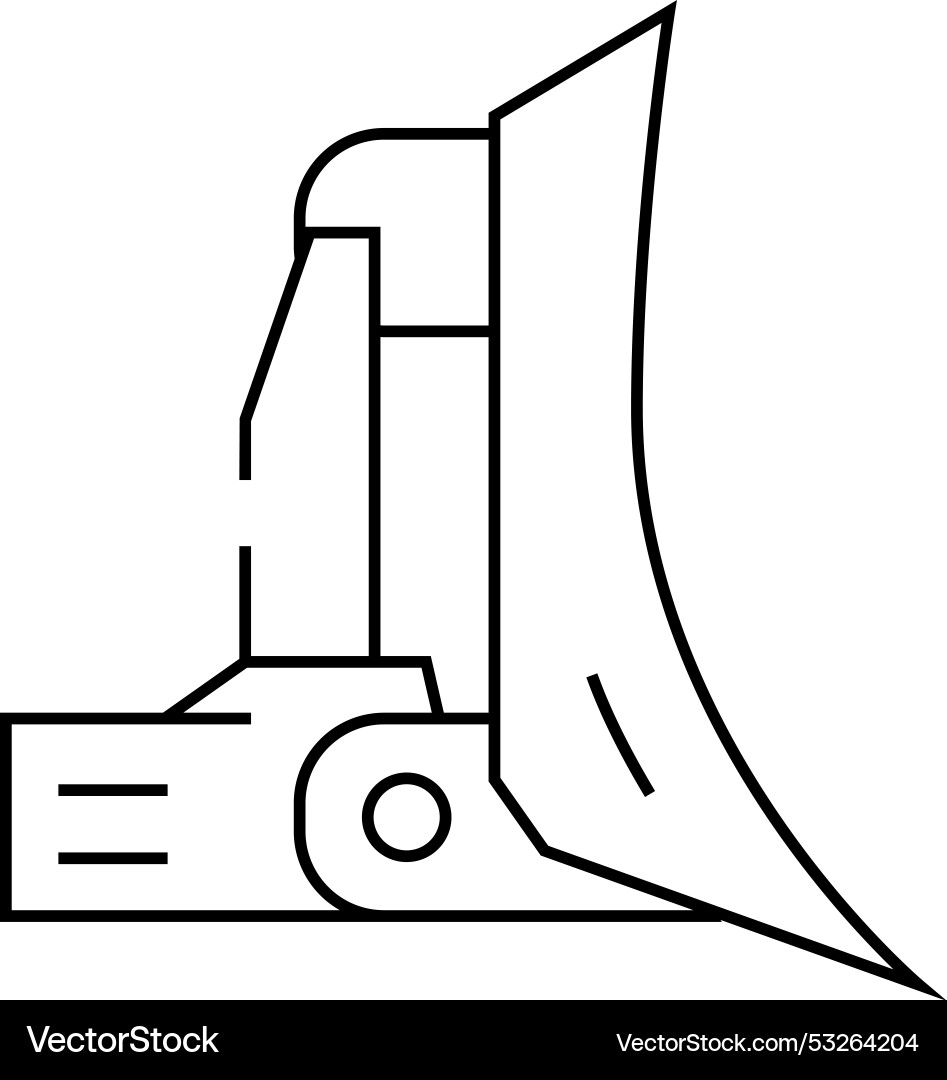 Dozer blade construction vehicle line icon Vector Image