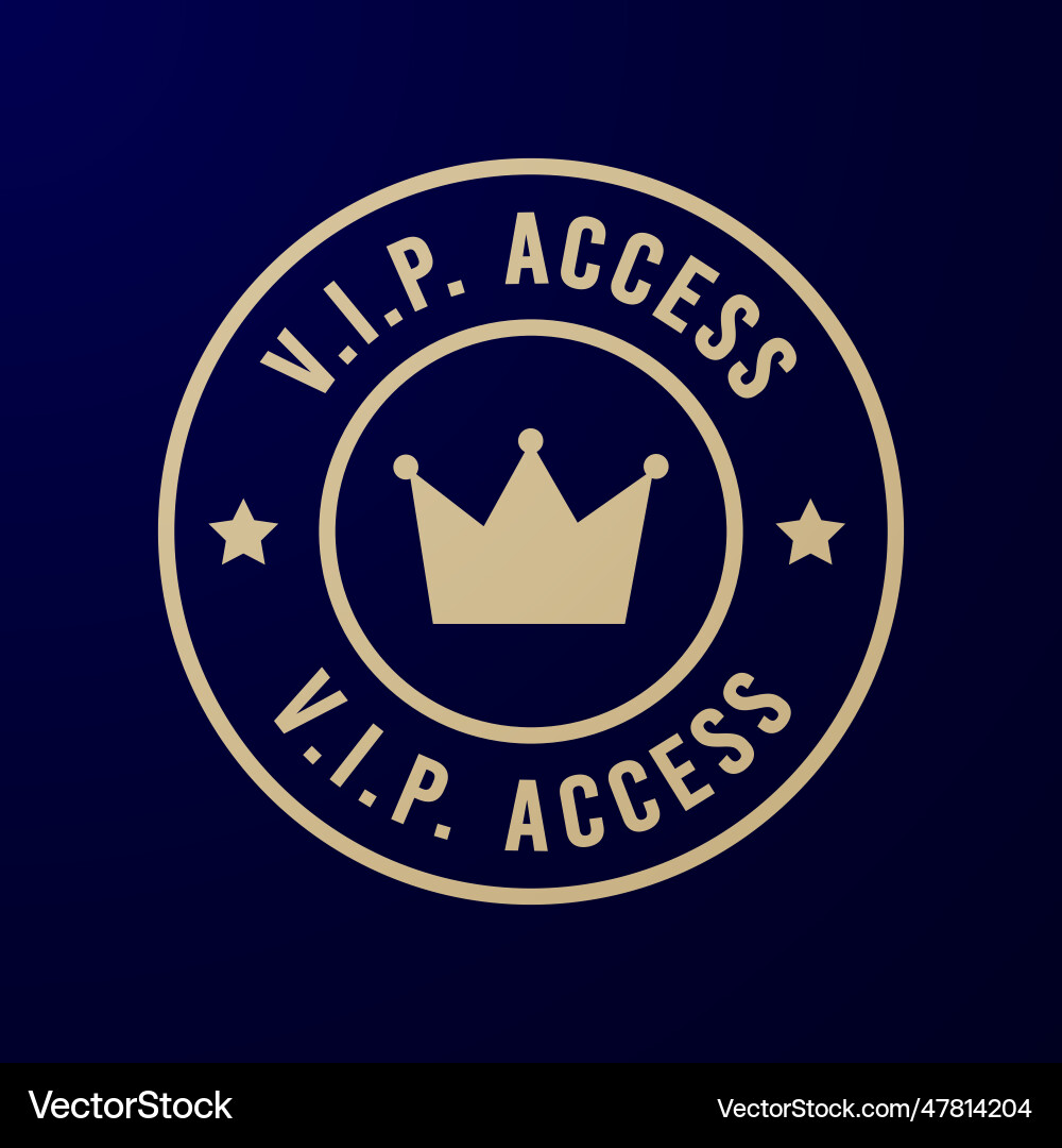 Golden VIP Access Stamp Royalty Free Vector Image