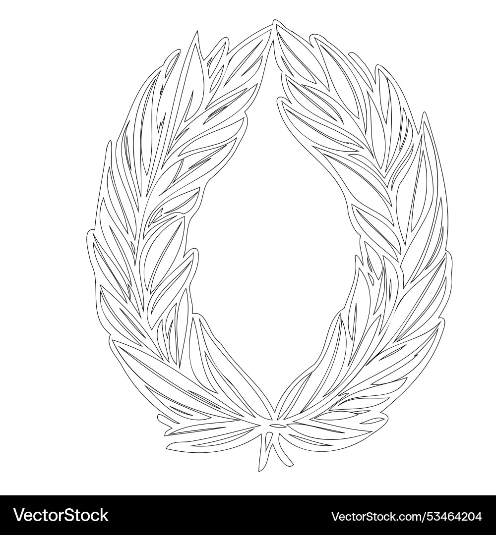 Laurel wreath outline sketch Royalty Free Vector Image