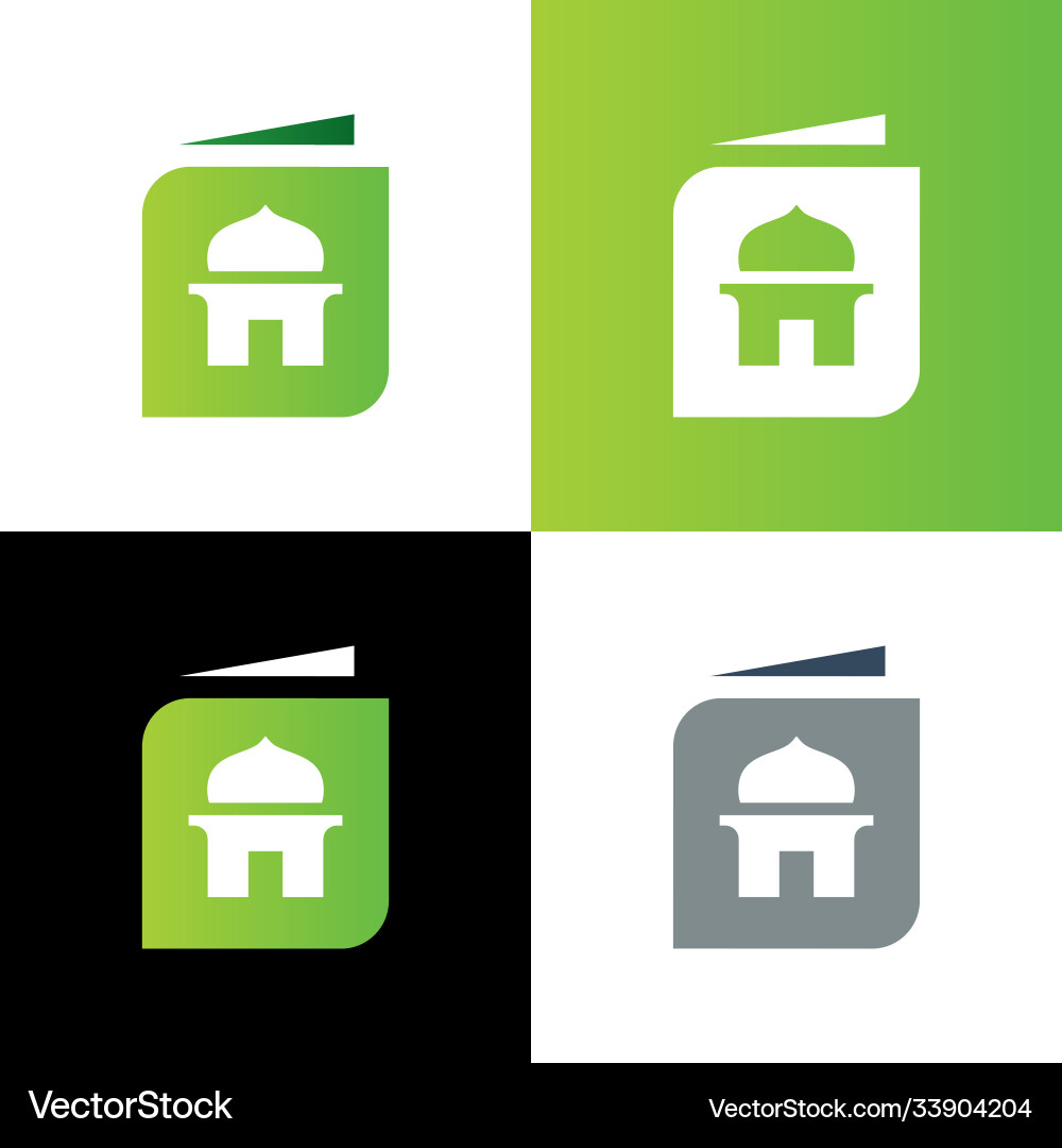 Learn islam religion logo template Royalty Free Vector Image