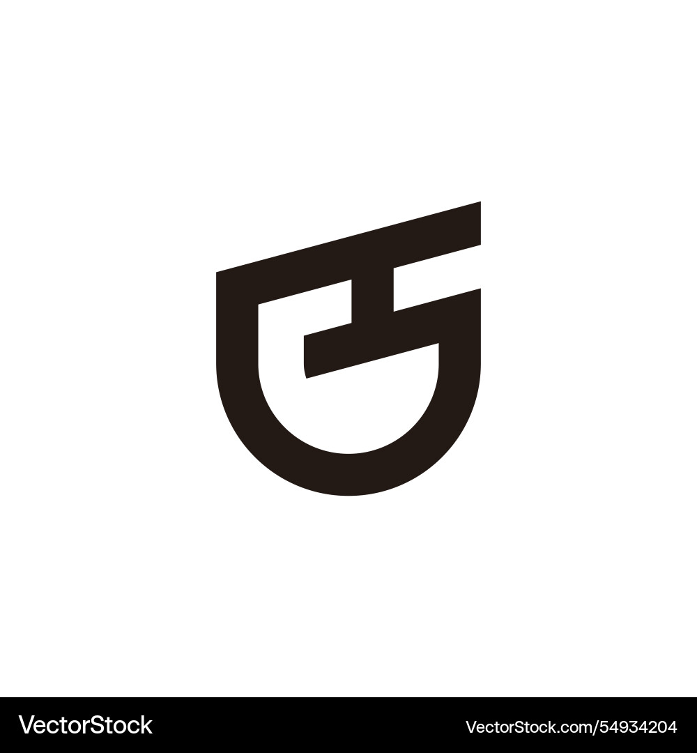 Letter hg simple geometric lines logo Royalty Free Vector
