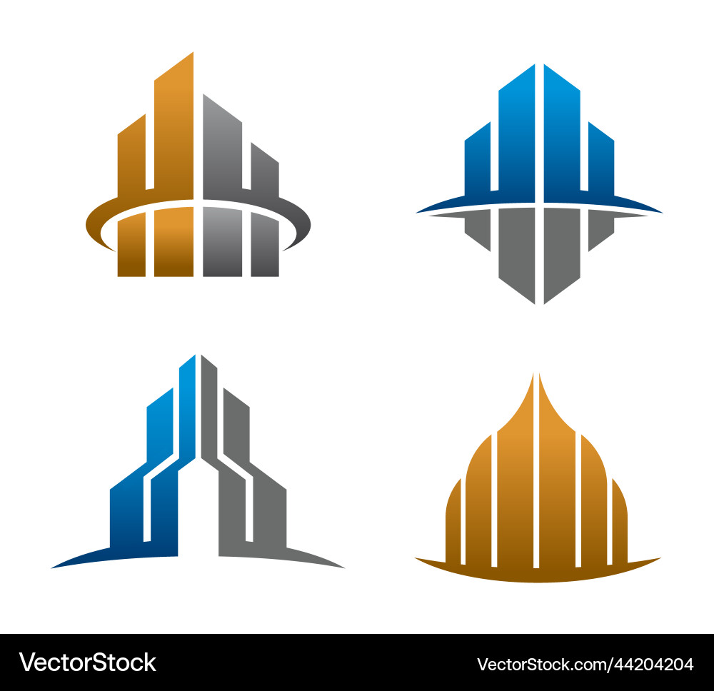 Modern building logo or icon template design Vector Image