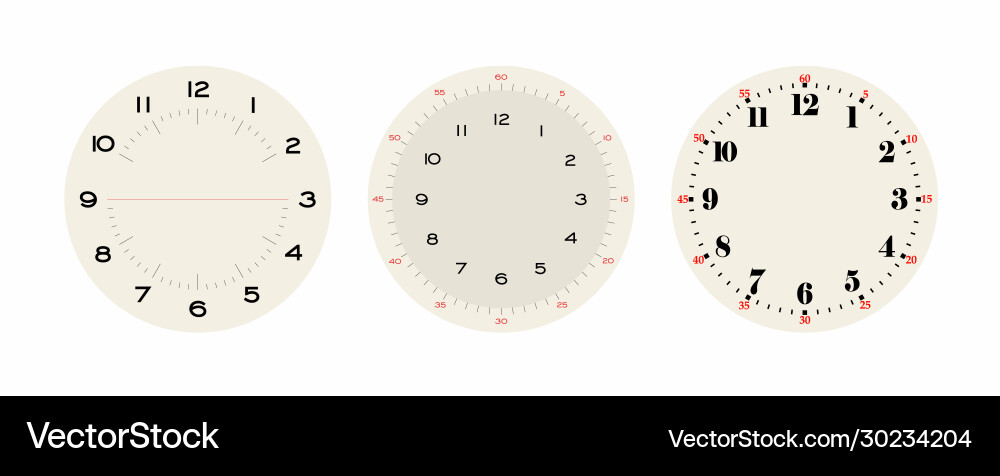 Universal set 2 classic dials for wall height Vector Image