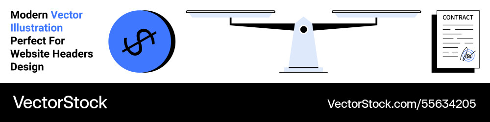 Balance scale comparing dollar value and signed Vector Image