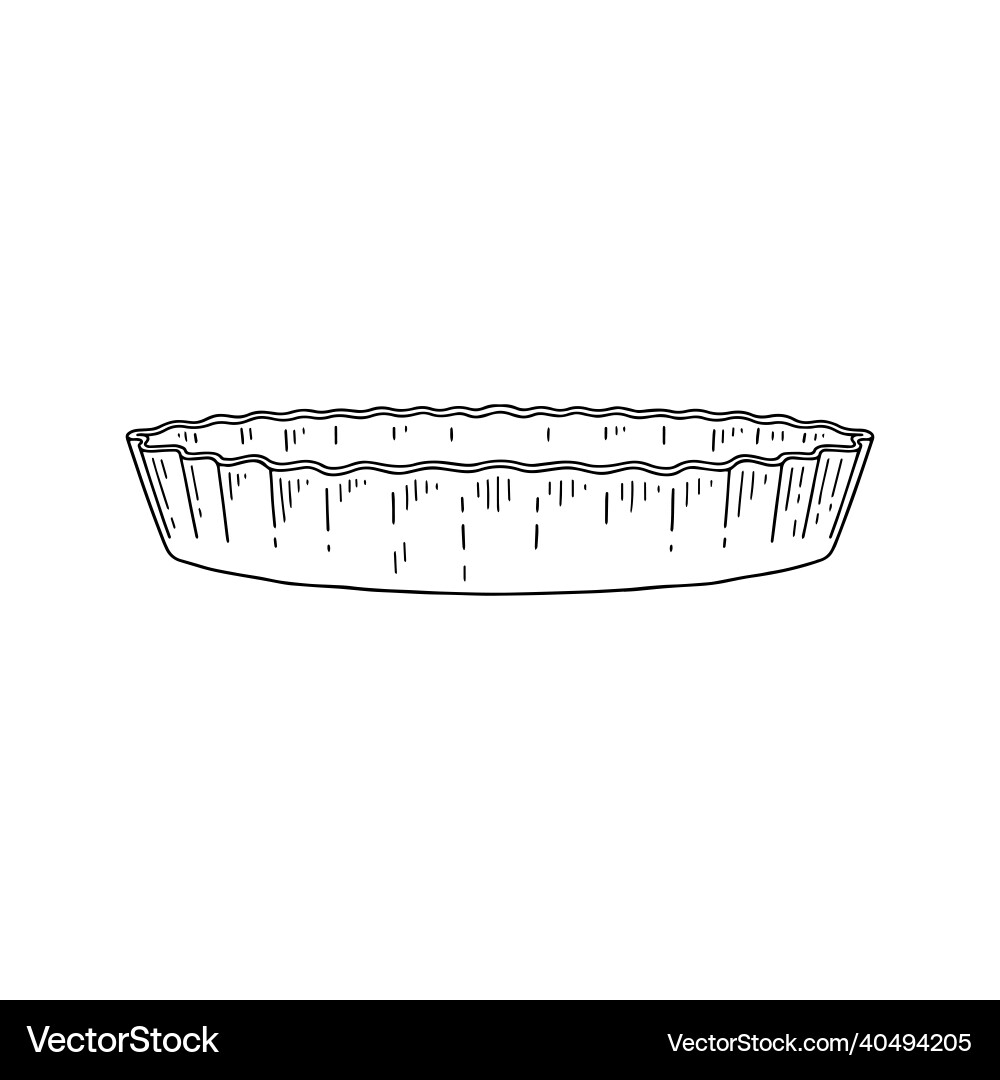 Cake baking pan dish or mold icon sketch Vector Image