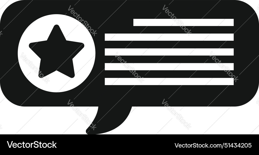 Chat bubble with star icon Royalty Free Vector Image