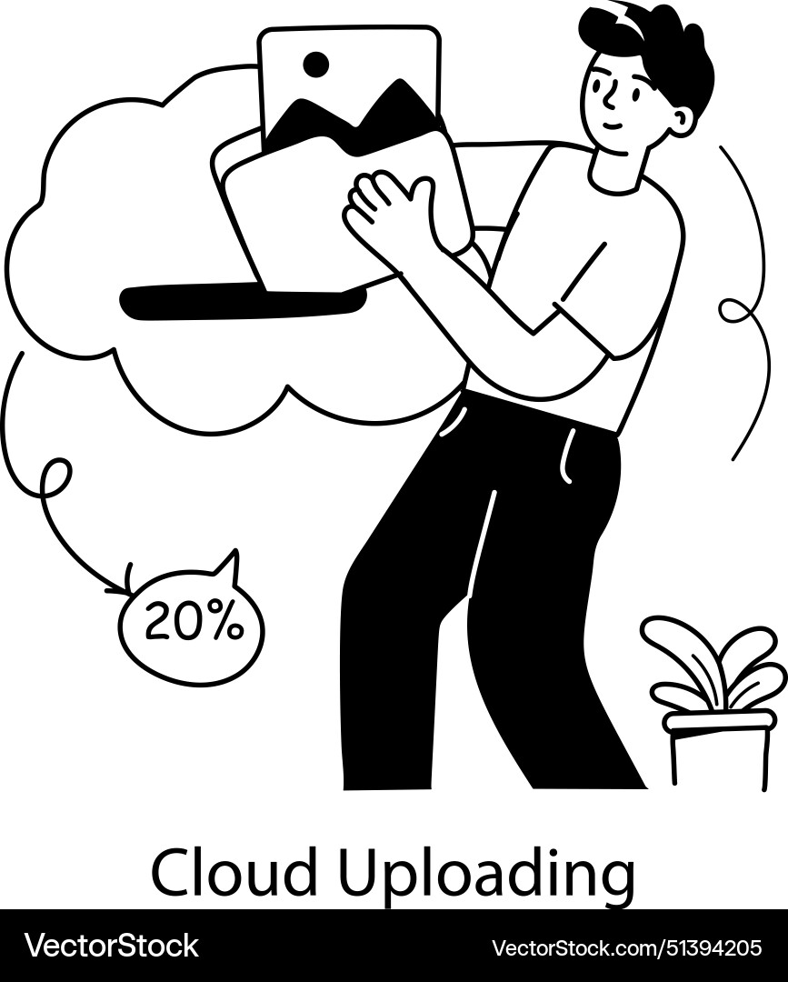 Cloud uploading Royalty Free Vector Image - VectorStock Cloud uploading Royalty Free Vector Image - VectorStock