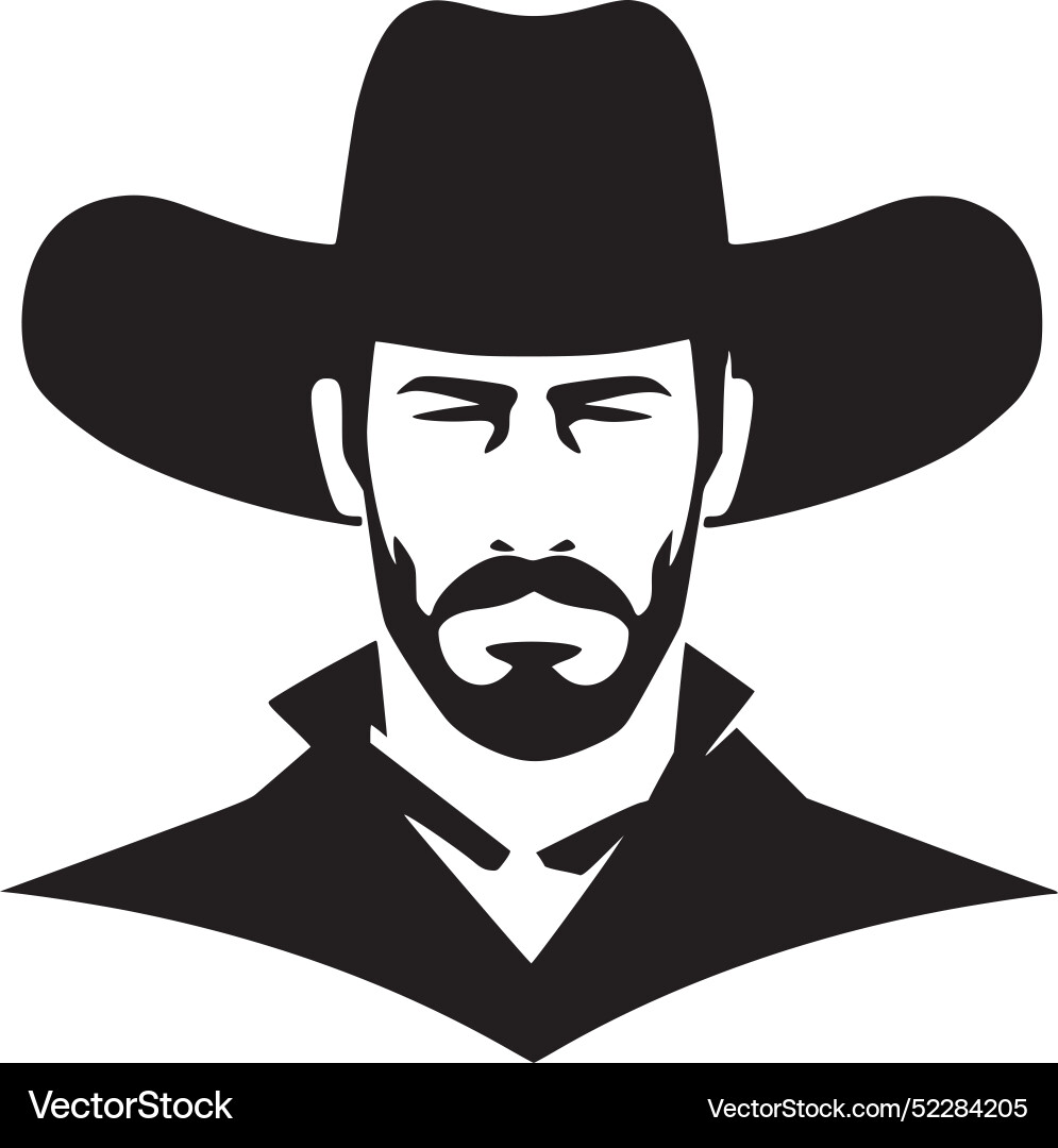 Cowboy - minimalist and simple silhouette Vector Image