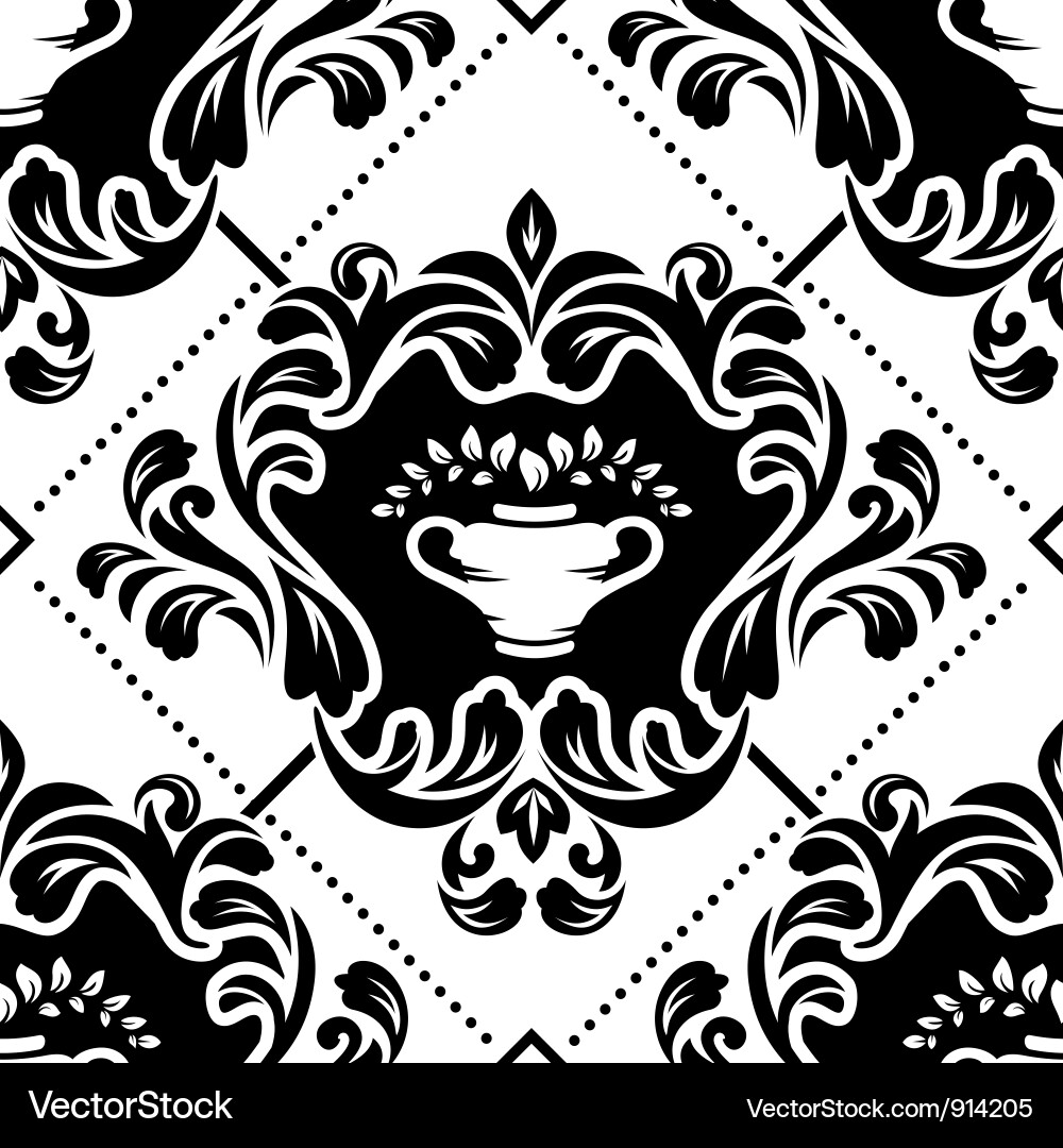 Elegant Damask Floral Pattern Royalty Free Vector Image