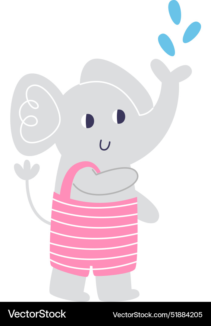 Elephant in swimsuit Royalty Free Vector Image