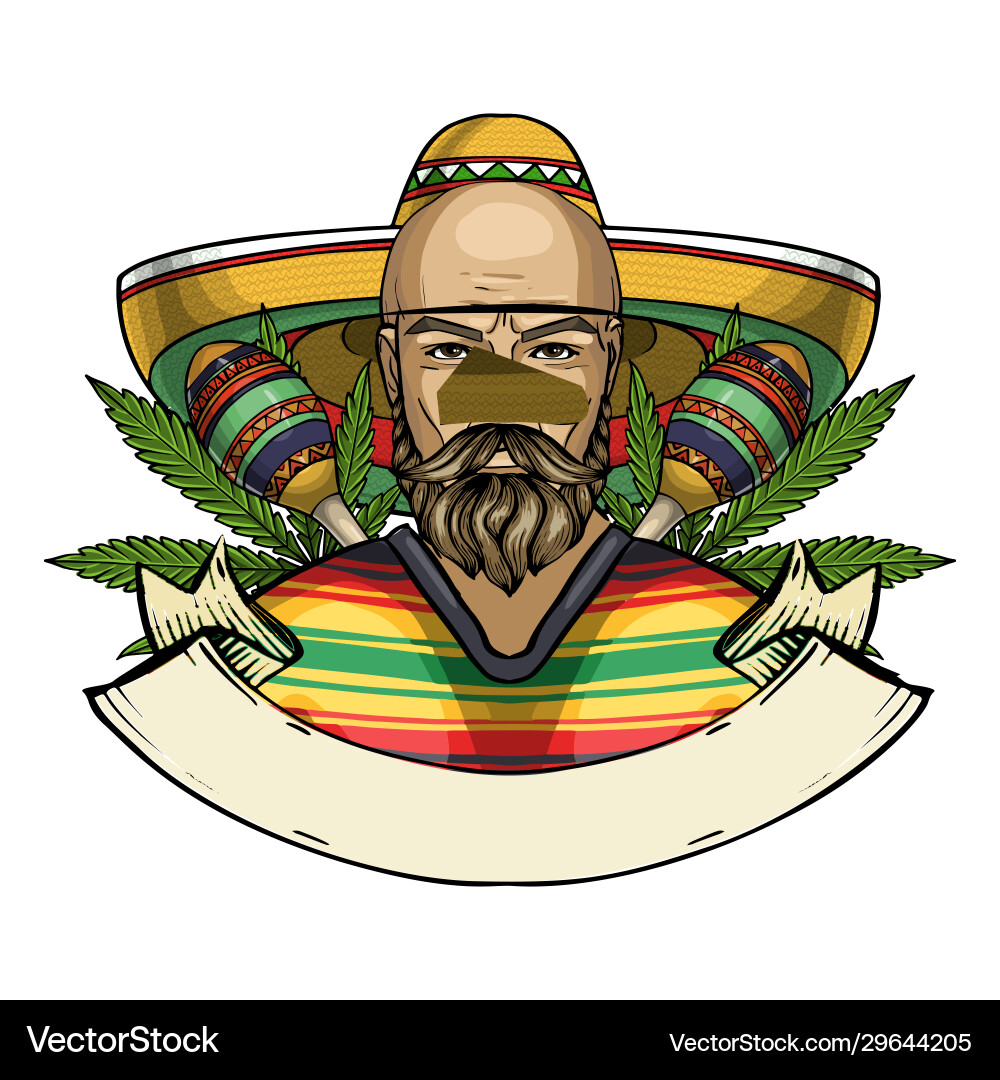 Hand gezeichnete Skizze mexikanische Mann Vektorbild