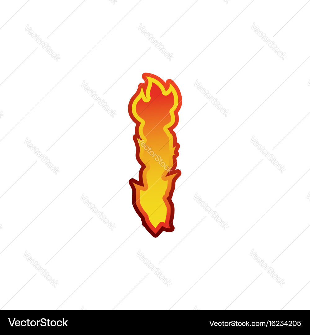 Letter i fire Flammen Schriftschrift Schriftschrift Tattoo
