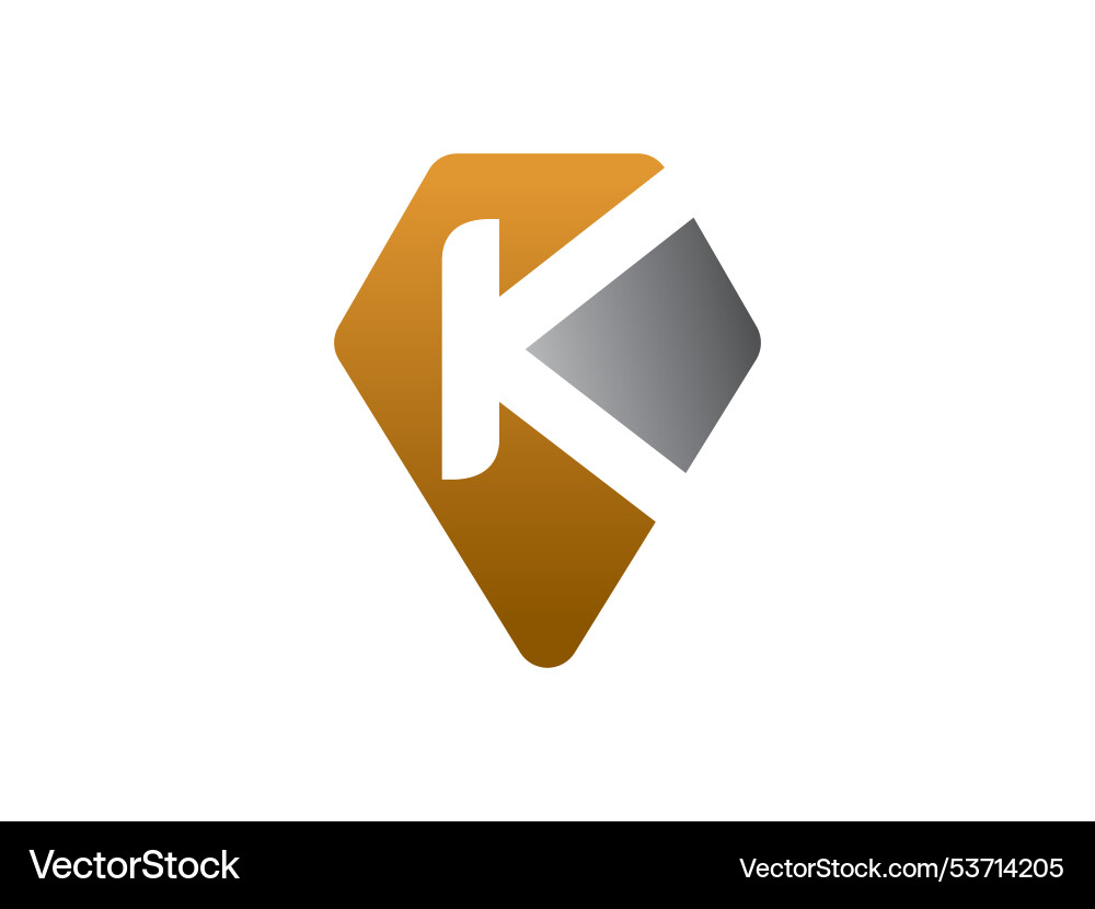 Letter k point logo or symbol template design Vector Image