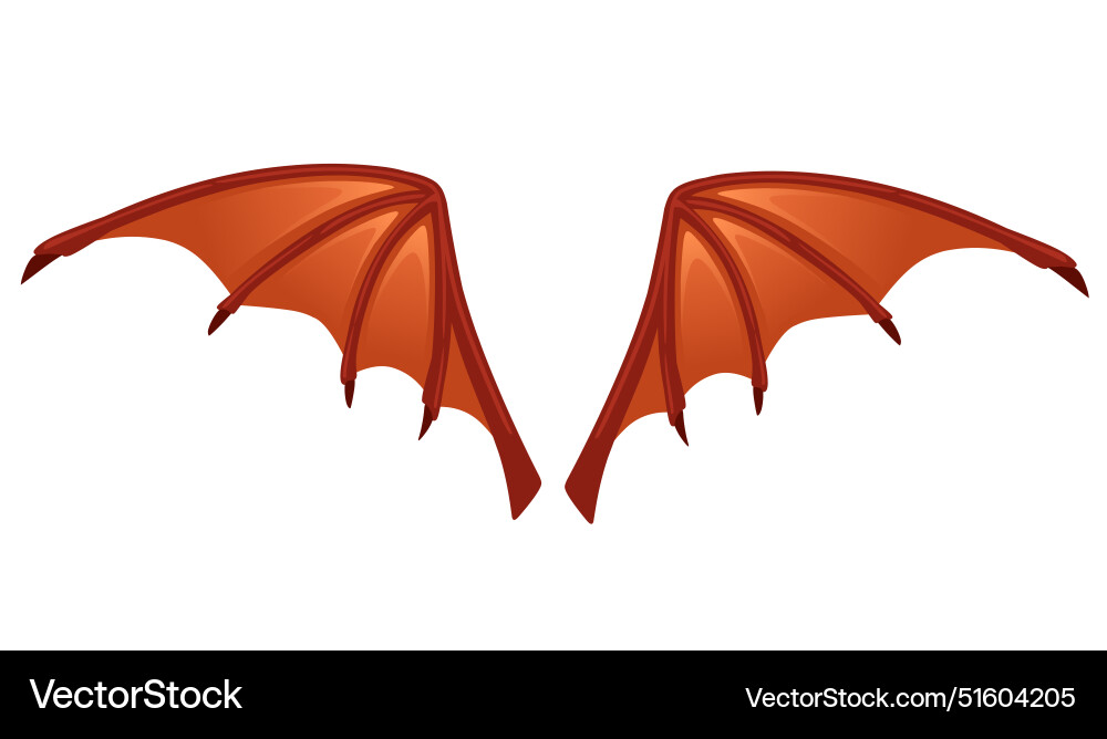 Magic scary demon bat wings cartoon style Vector Image