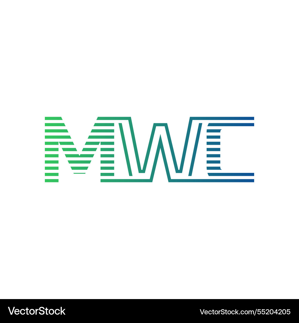Modern mwc logo design letter minimalist Vector Image