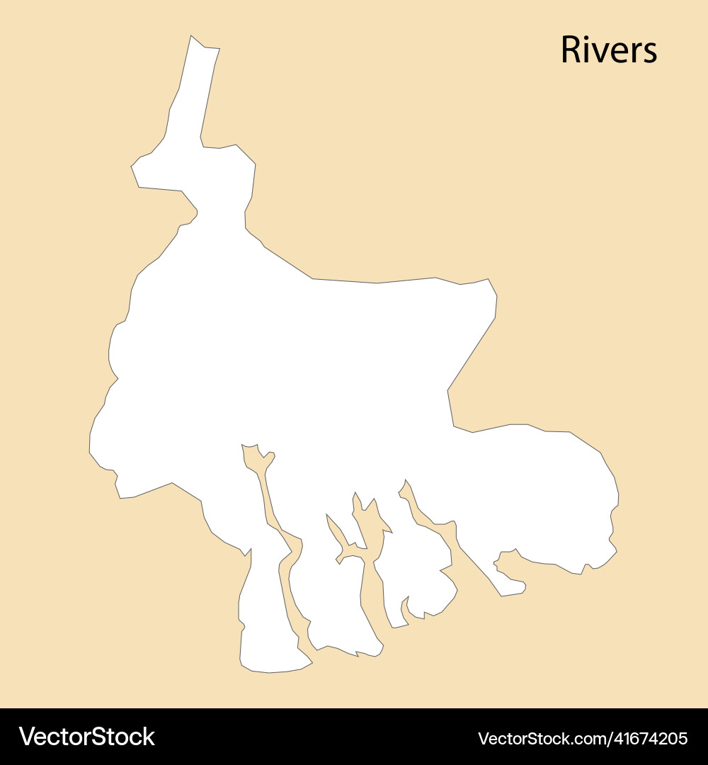 Nigeria River Map - Regional Overview Royalty Free Vector