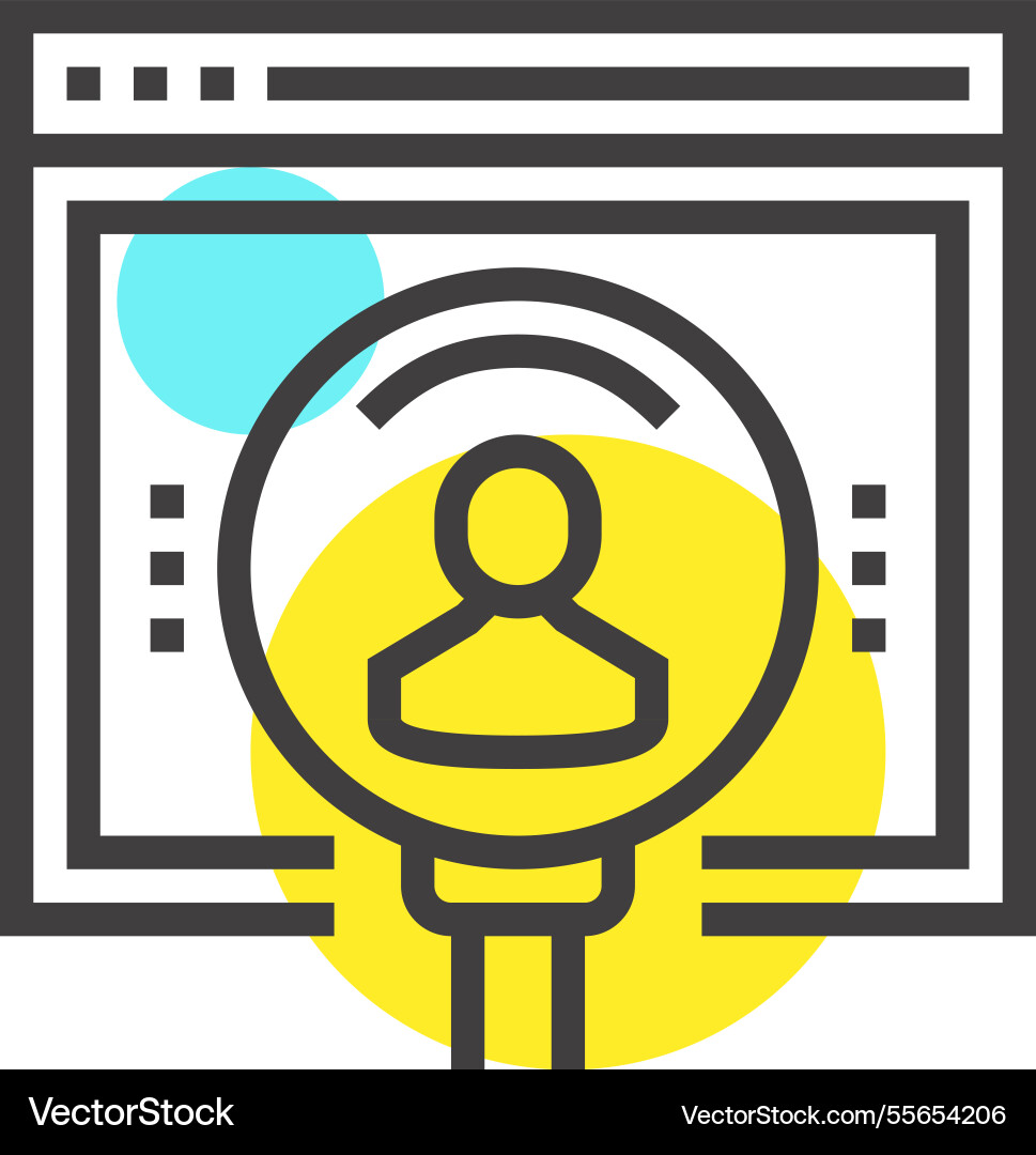 Find your friends flat line web icon concept Vector Image