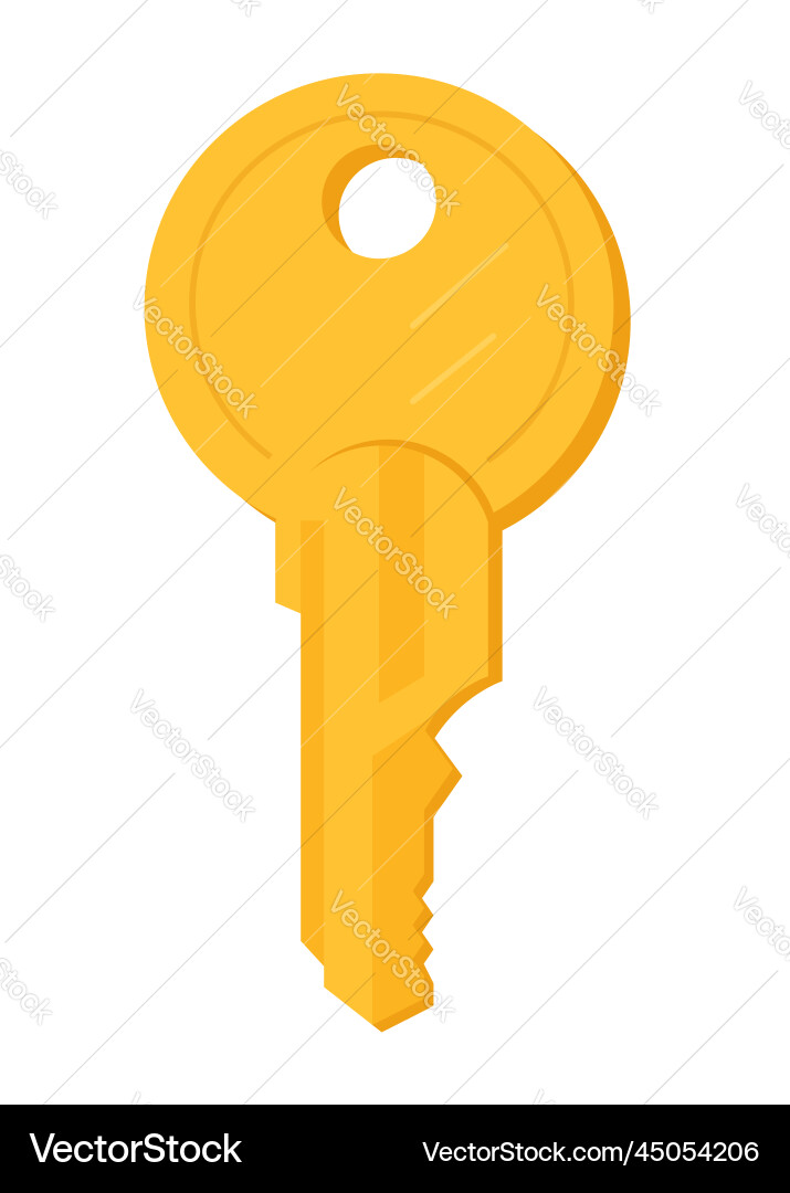 Golden key - modern flat design style single Vector Image