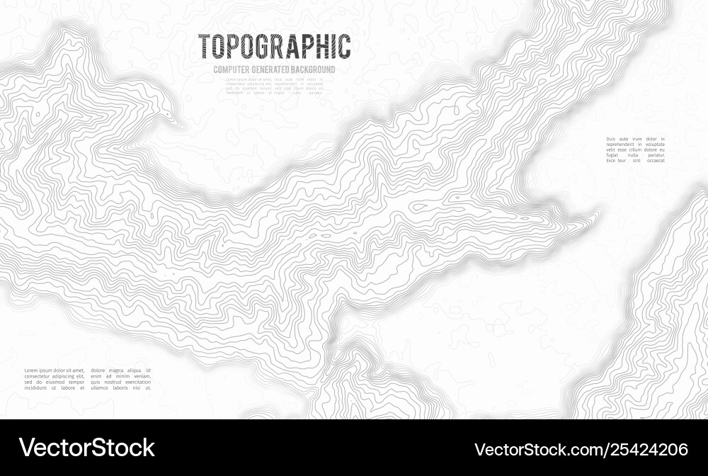 Grey contours topography geographic Royalty Free Vector