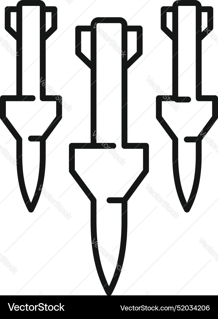 Nuclear missile launcher system targeting enemy Vector Image